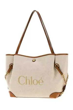 Chloé Sand Canvas Clover Shopping Bag