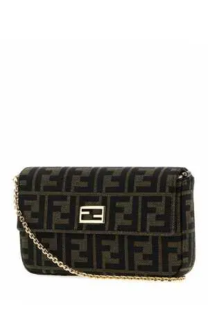 Fendi Embroidered Jacquard Tube Wallet