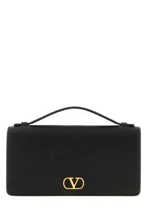 Valentino Garavani Leather Vlogo Signature Handbag - Black