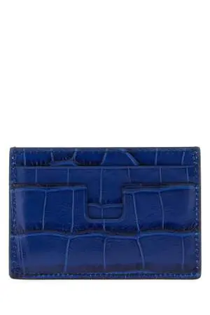 TOM FORD Leather Card Holder - Blue