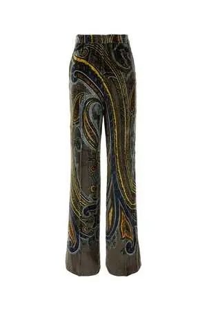 Etro Printed Velvet Palazzo Pant