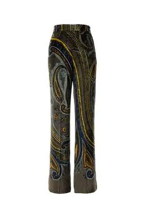 Etro ETRO Printed Velvet Palazzo Pant Multicolor