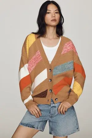 Maeve Overd Cardigan Sweater - Multi Stripe