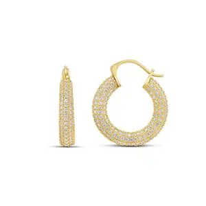 SHYMI Thick Pave Hoops - Gold