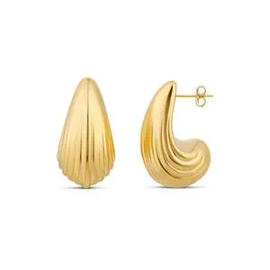 SHYMI Chunky Textured Tear Drop Earrings - Gold