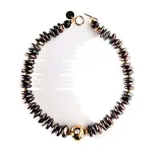 EDGAR NAVARRO JEWELRY Edgar Navarro Mother Of Pearl & Pearl-encrusted Golden Bead Necklace - Brown/gold