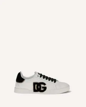 Dolce & Gabbana Leather Sneakers With Logo - White