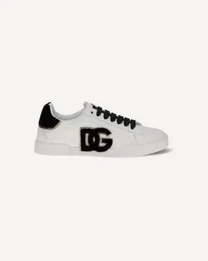 Dolce & Gabbana Leather Sneakers With Logo - White