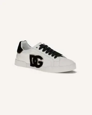 Dolce & Gabbana Leather Sneakers With Logo - White