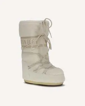 Moon Boot Icon Teddy Boots - White
