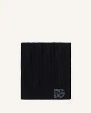 Dolce & Gabbana Ribbed Virgin Wool Scarf - Black