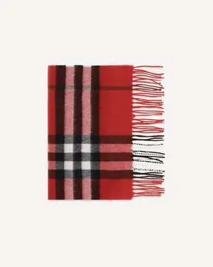 Burberry Check Cashmere Scarf - Red