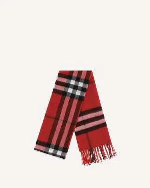 Burberry Check Cashmere Scarf - Red