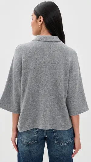 FRAME The Academy Polo Cashmere Pullover