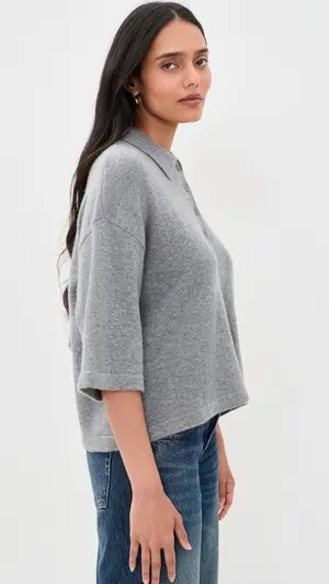 FRAME The Academy Polo Cashmere Pullover
