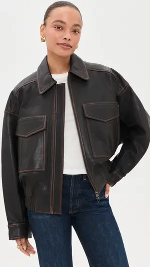Staud Eugene Leather Jacket
