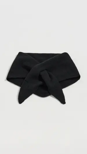 Hat Attack Triangle Wool Knit Scarf - Black
