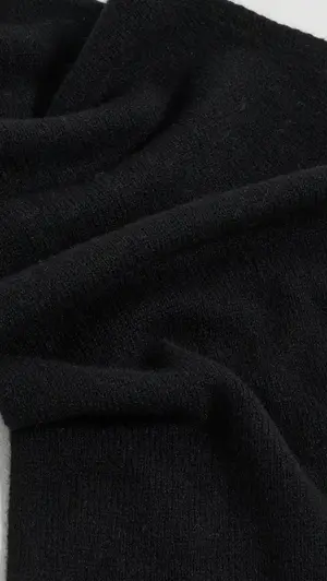 Hat Attack Triangle Wool Knit Scarf - Black