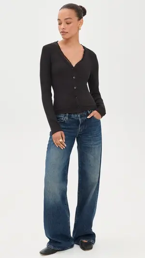 FRAME The Rib Trim Cardigan