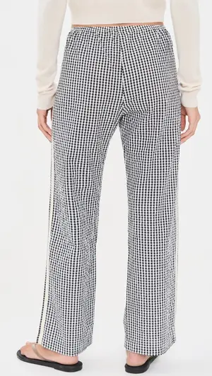 Donni. The Cotton Gingham Stripe Crop Pants