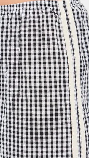 Donni. The Cotton Gingham Stripe Crop Pants