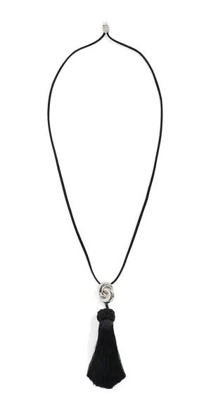 LUV AJ The Solstice Knot Tassel Necklace - Silver