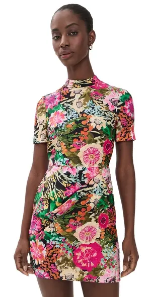 Saloni Draped Mini Dress - Aster Fuchsia