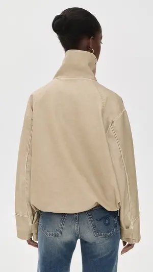 Lioness Faux Leather Shoreline Funnel Jacket - Camel