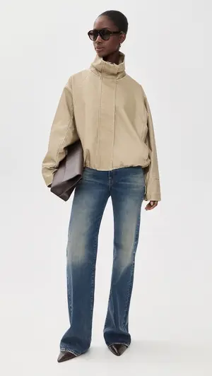 Lioness Faux Leather Shoreline Funnel Jacket - Camel