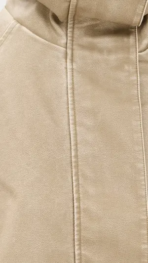 Lioness Faux Leather Shoreline Funnel Jacket - Camel
