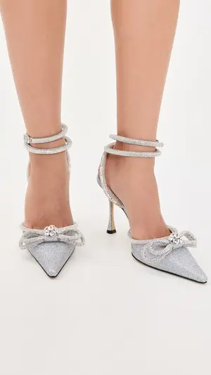 Mach & Mach Double Bow Glitter High Heels