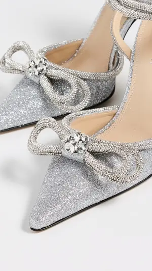 Mach & Mach Double Bow Glitter High Heels