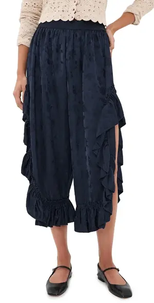 Sea Shay Lace Ruffle Pants - Navy