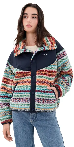 Polo Ralph Lauren Jacquard Knit Funnel Neck Jacket