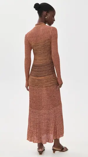 Zimmermann Mouline Rib Polo Midi Dress