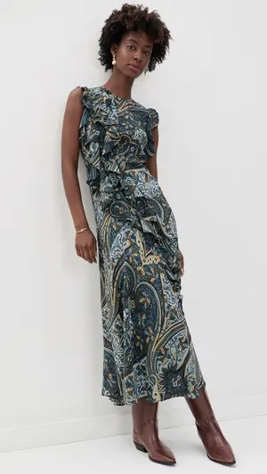 Ulla Johnson Ameline Silk Dress - Prussian