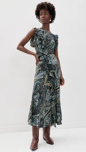 Ulla Johnson Ameline Silk Dress - Prussian