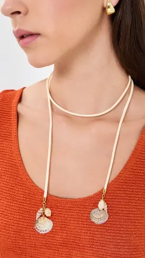 LOGAN TAY Shell Drop Wrap Necklace