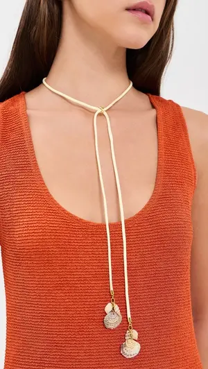 LOGAN TAY Shell Drop Wrap Necklace
