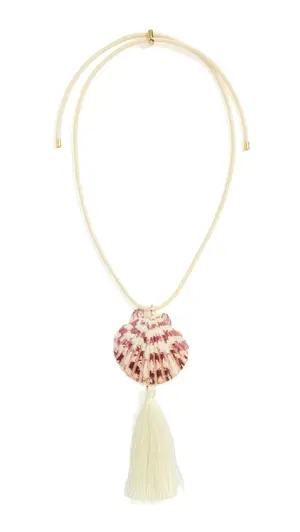 LOGAN TAY Scallop Shell Tassel Necklace