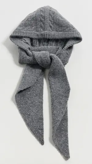 Hat Attack Cable Hooded Scarf