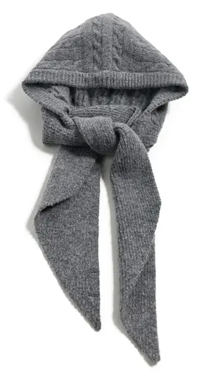 Hat Attack Cable Hooded Scarf