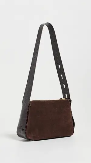 Tory Burch Suede Small Shoulder Bag - Dark Cocoa