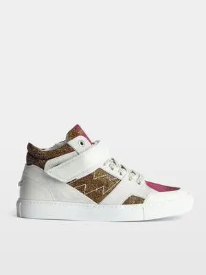 Zadig&Voltaire Zv1747 Mid Flash Sparkle Sneakers - Gold