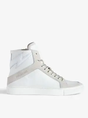 Zadig&Voltaire Zv1747 High Flash High-top Crinkled Sneakers - White