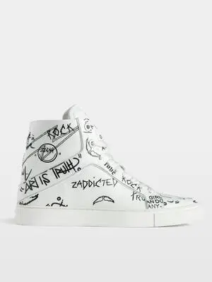 Zadig&Voltaire Zv1747 High Flash High-top Graffiti Sneakers