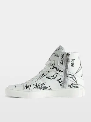 Zadig&Voltaire Zv1747 High Flash High-top Graffiti Sneakers