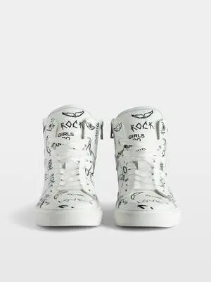 Zadig&Voltaire Zv1747 High Flash High-top Graffiti Sneakers