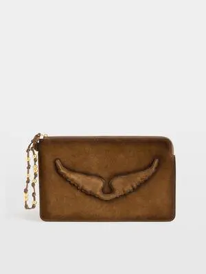 Zadig&Voltaire Leather Clutch - Cognac