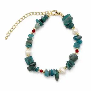 ANGEL BAROCCO Apatite & Freshwater Pearl Gemstone Bracelet - Blue